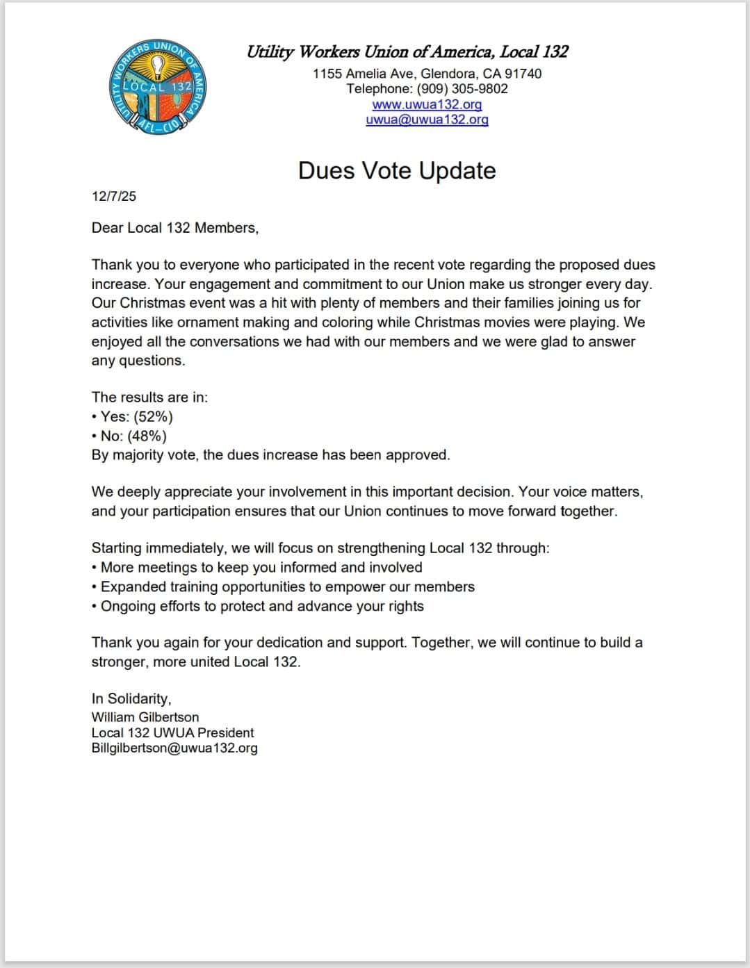 UWUA LOCAL 132 • Utility Workers Union of America